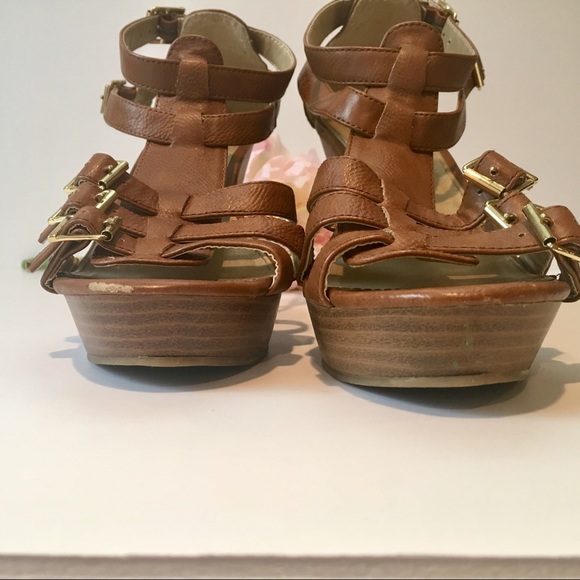 Express | Shoes | Express Light Brown Gladiator Wedge Sandals | Poshmark